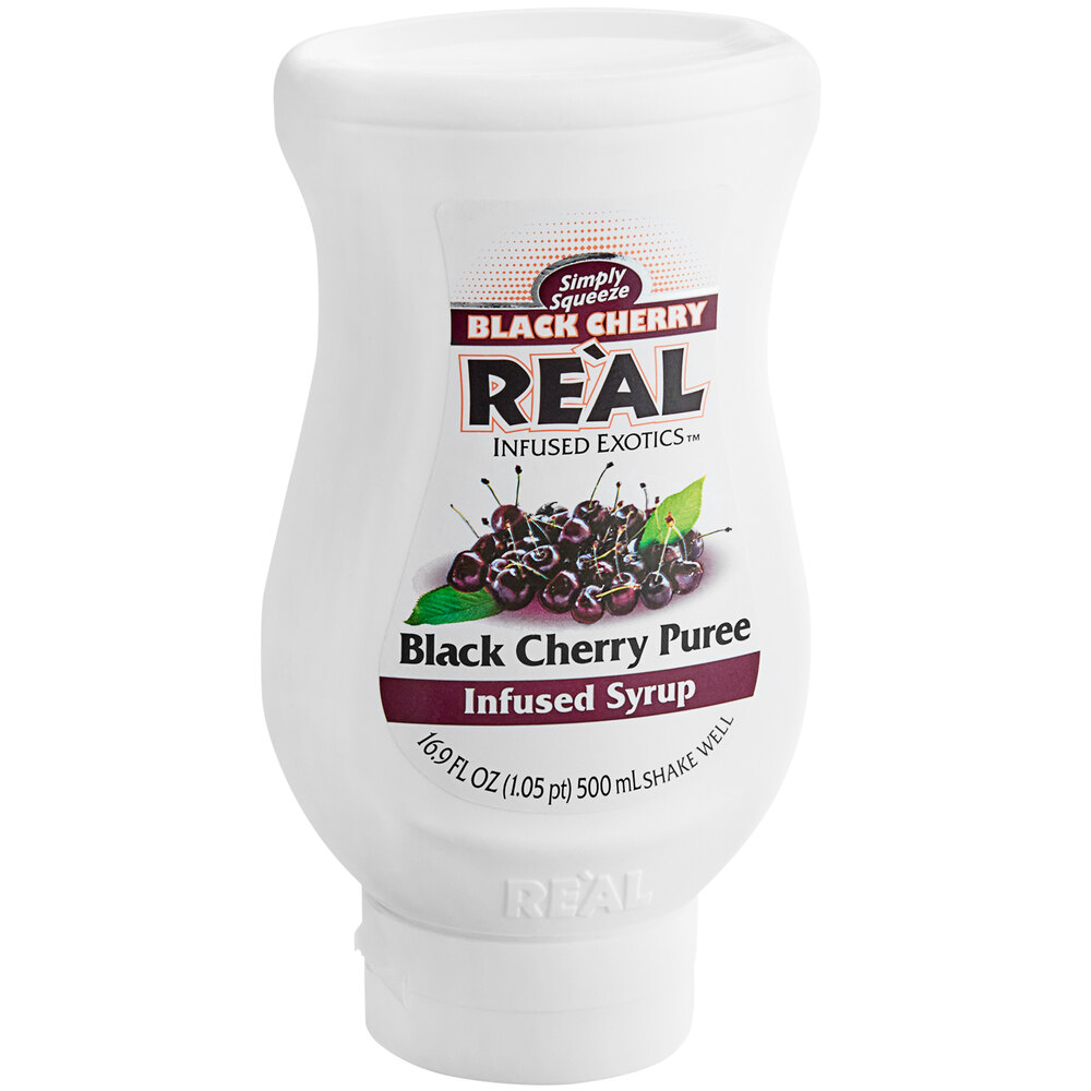 Real Black Cherry Puree Infused Syrup 16.9 fl. oz. - 6/Case
