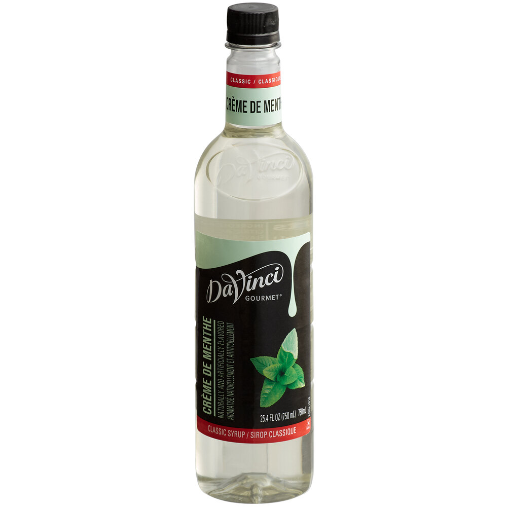 DaVinci Gourmet Classic Creme de Menthe Flavoring Syrup 750 mL - 4/Case