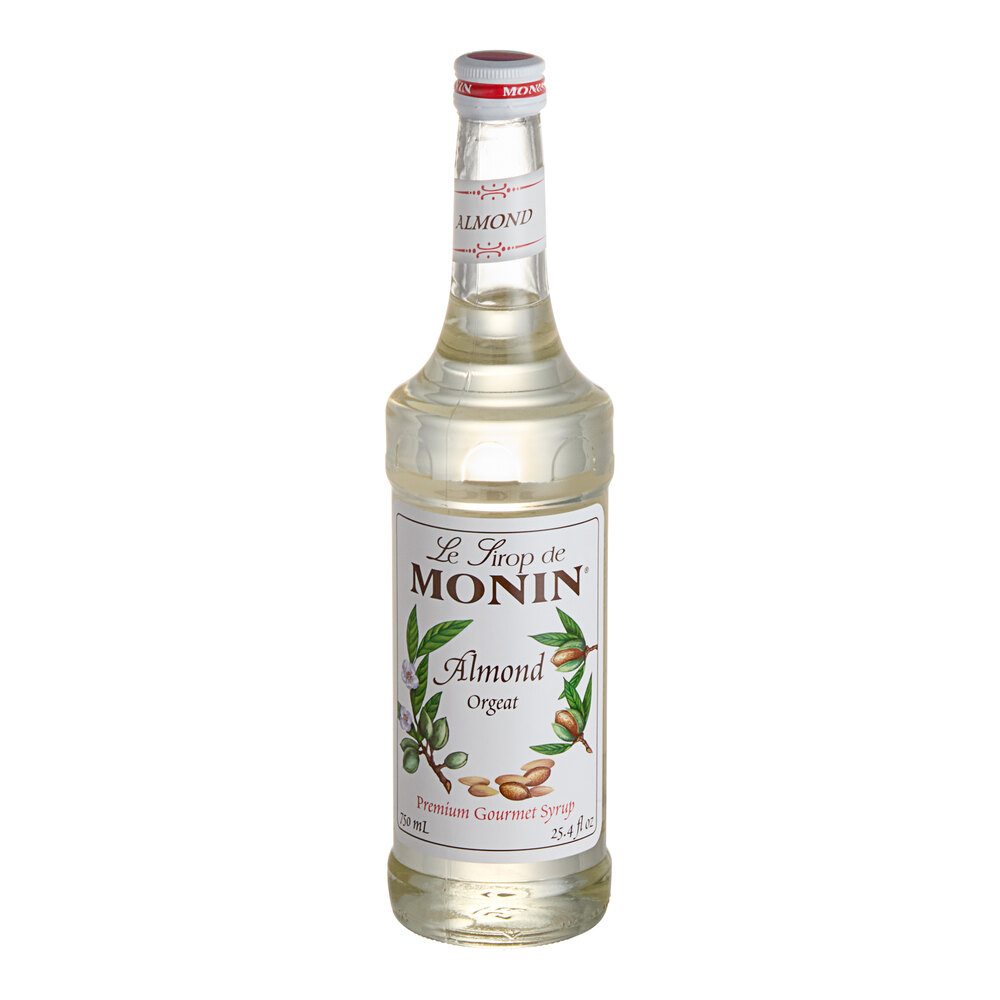 Monin Premium Almond (Orgeat) Flavoring Syrup 750 mL - 12/Case