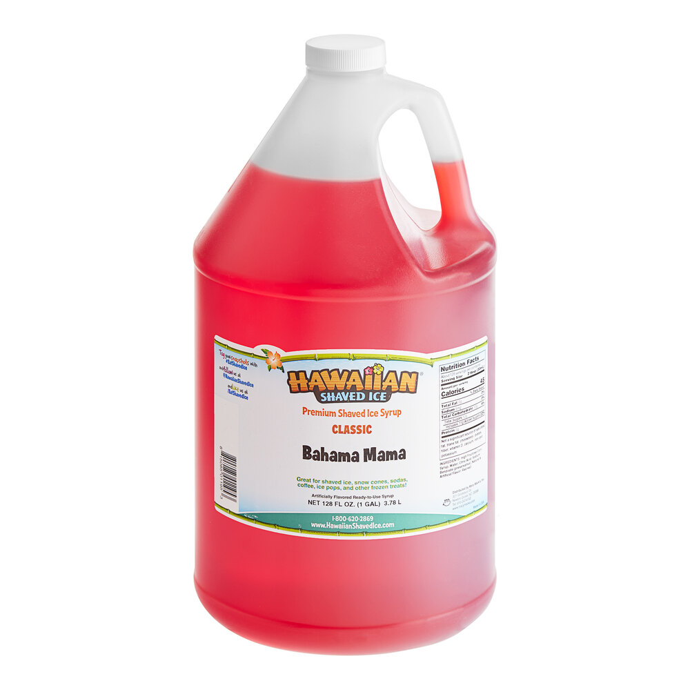 Hawaiian Shaved Ice Bahama Mama Snow Cone Syrup 1 Gallon - 4/Case