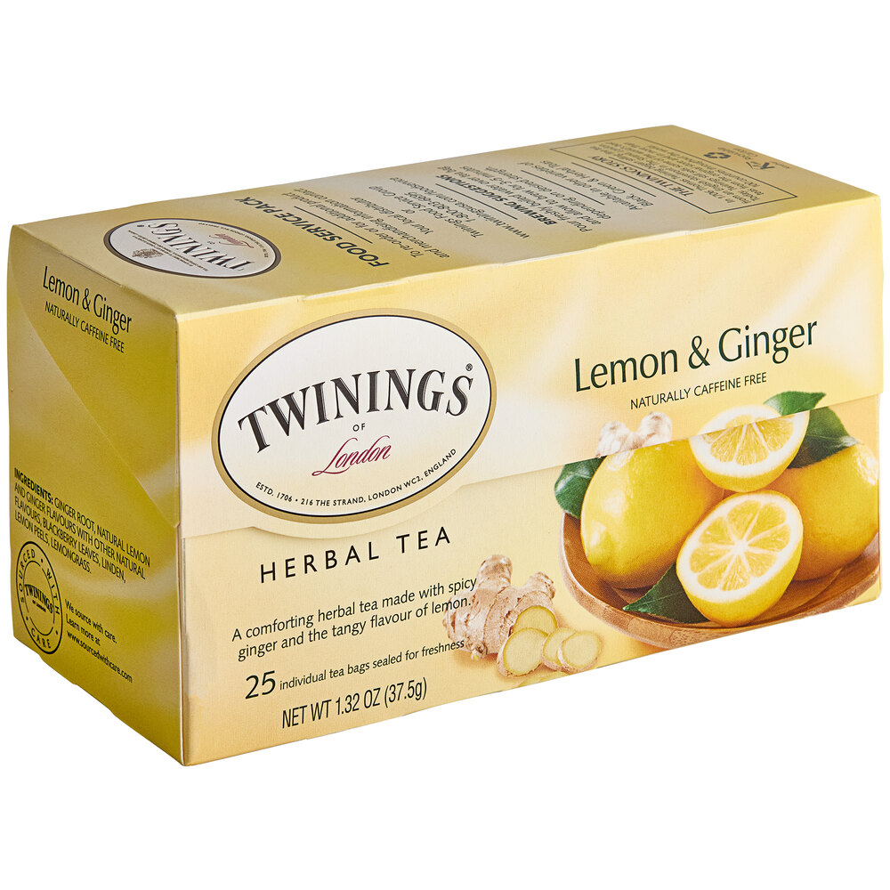 Twinings Lemon & Ginger Herbal Tea Bags - 150/Case