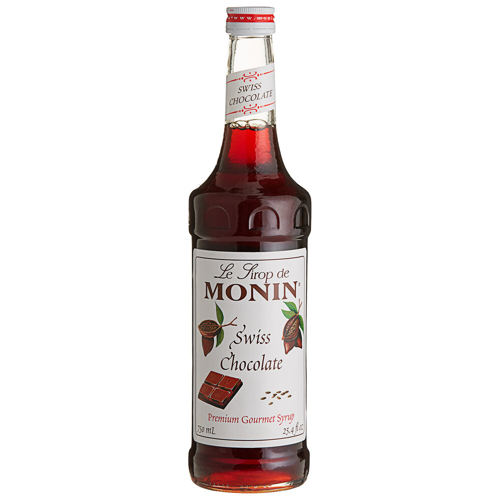 Monin Premium Swiss Chocolate Flavoring Syrup 750 mL - 12/Case