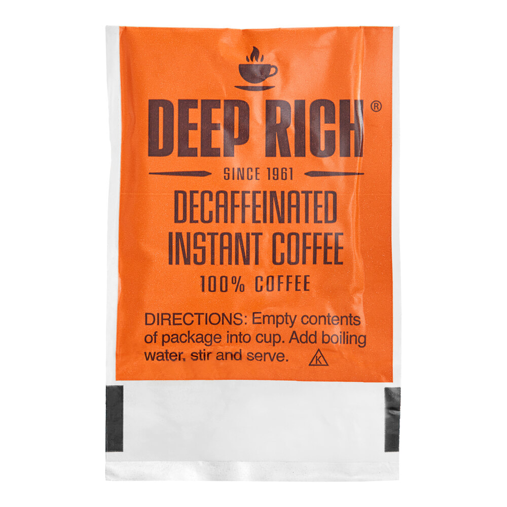 Ellis Freeze Dried Instant Decaf Coffee Packet - 600/Case