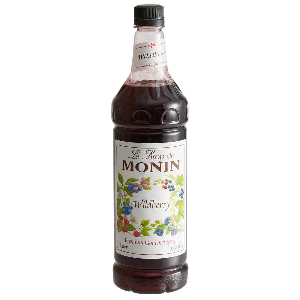 Monin Premium Wildberry Flavoring Syrup 1 Liter - 4/Case