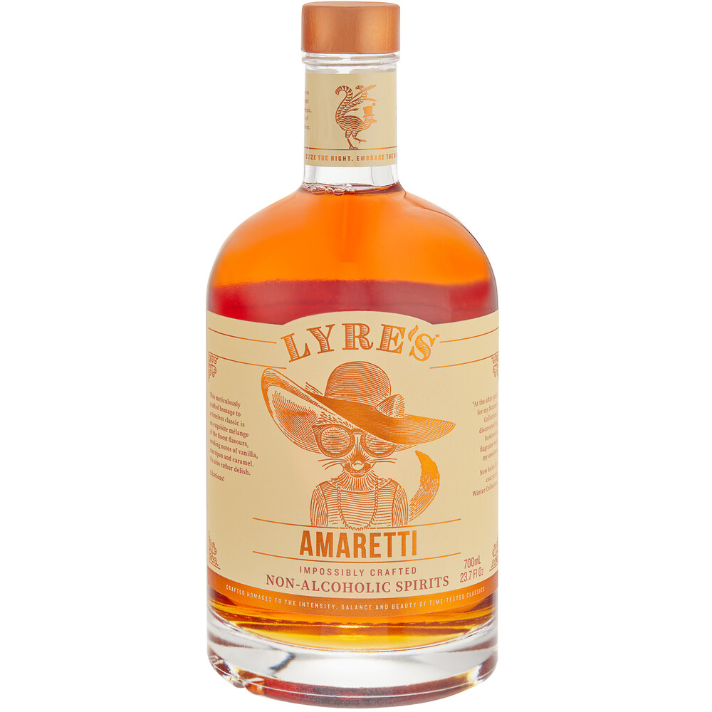 Lyre's Amaretti Non-Alcoholic Liqueur 700mL Bottle - 6/Case