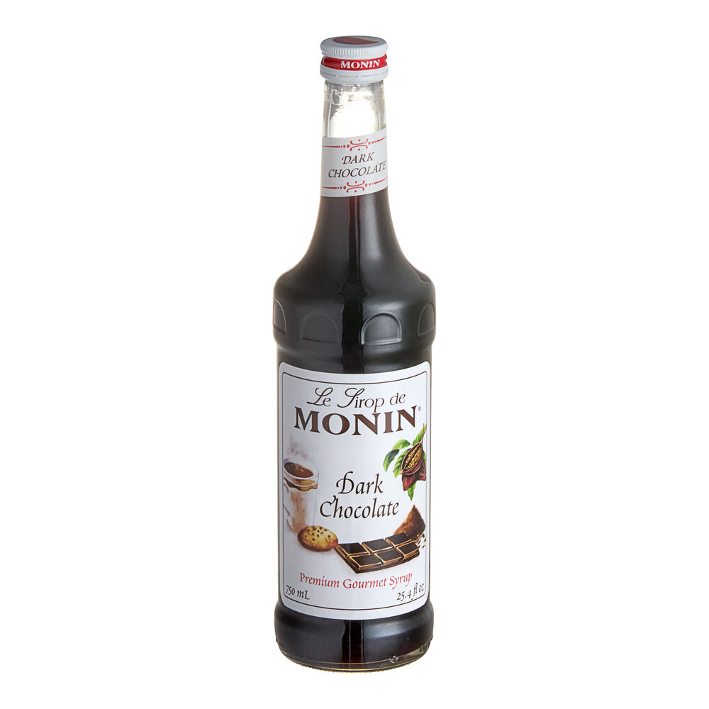 Monin Premium Dark Chocolate Flavoring Syrup 750 mL - 12/Case