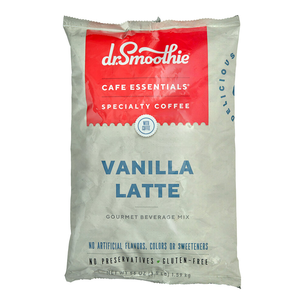 Dr. Smoothie Cafe Essentials Vanilla Latte Beverage Mix 3.5 lb. - 5/Case