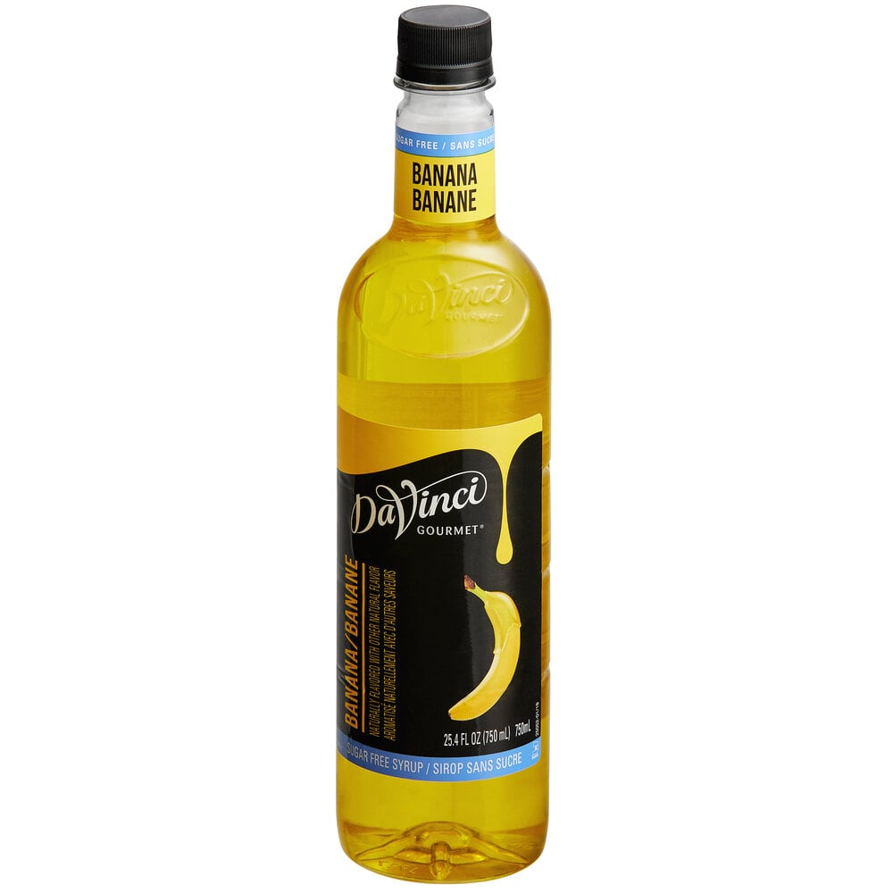 DaVinci Gourmet Sugar-Free Banana Flavoring / Fruit Syrup 750 mL - 4/Case