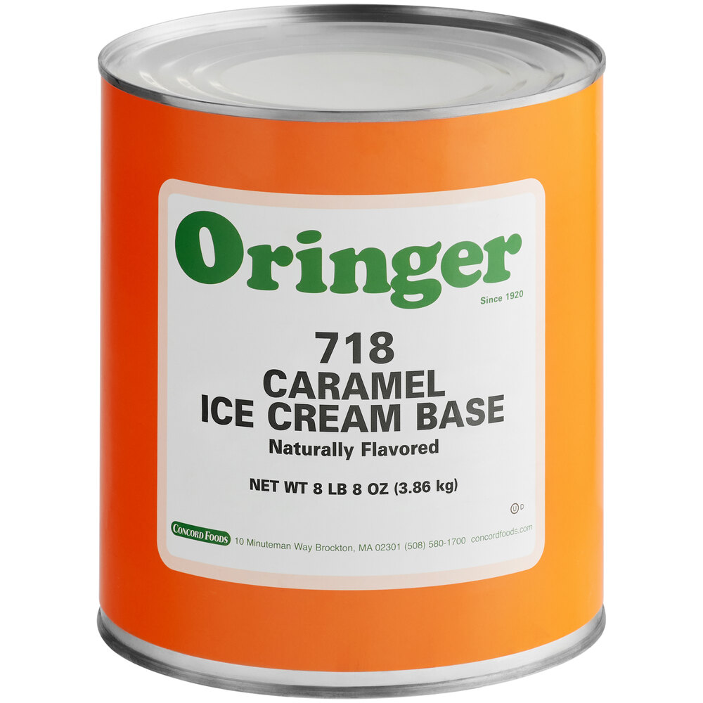 Oringer Caramel Hard Serve Ice Cream Base #10 Can - 6/Case