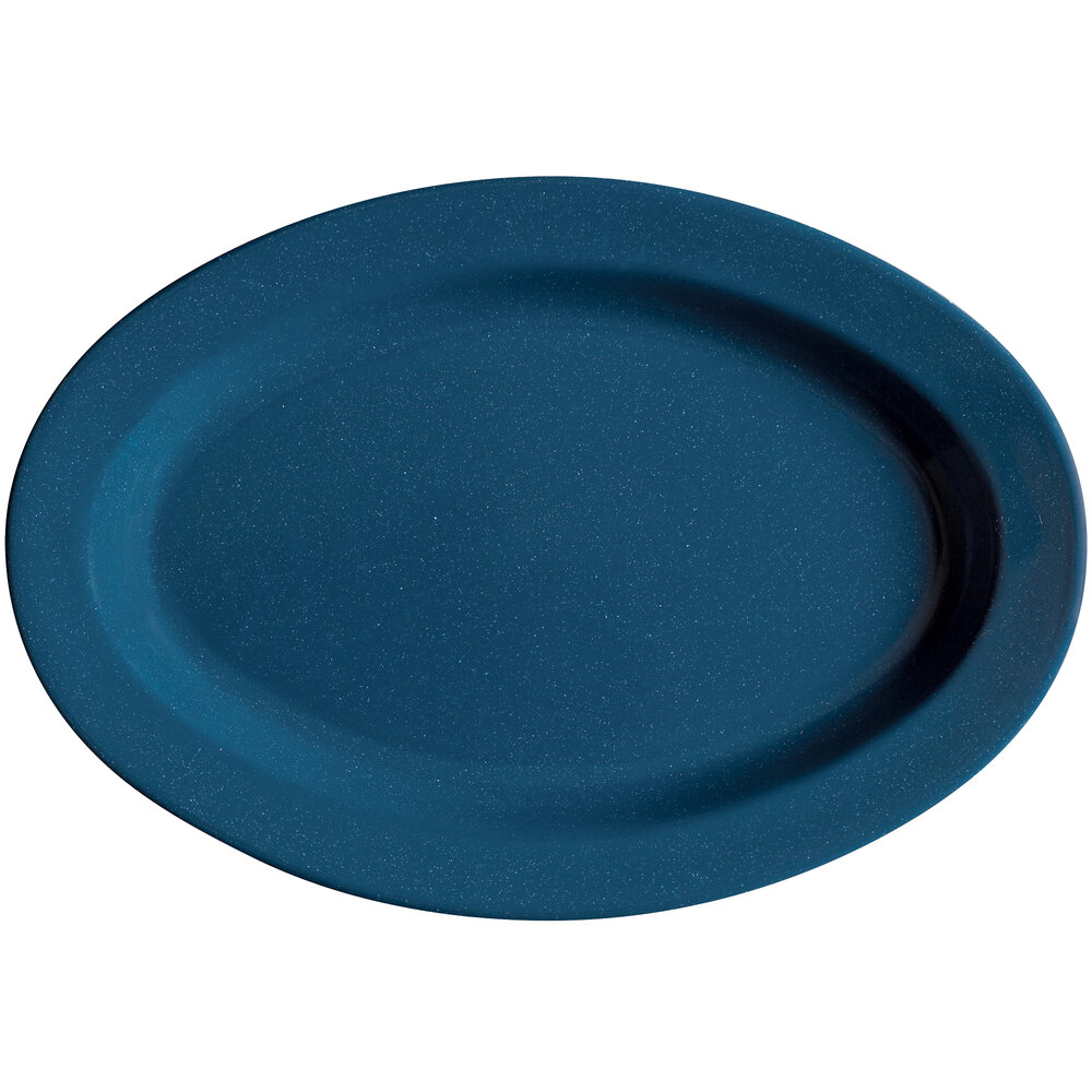 GET OP-215-TB Texas Blue 11 1/2" Oval Deep Platter - 24/Case