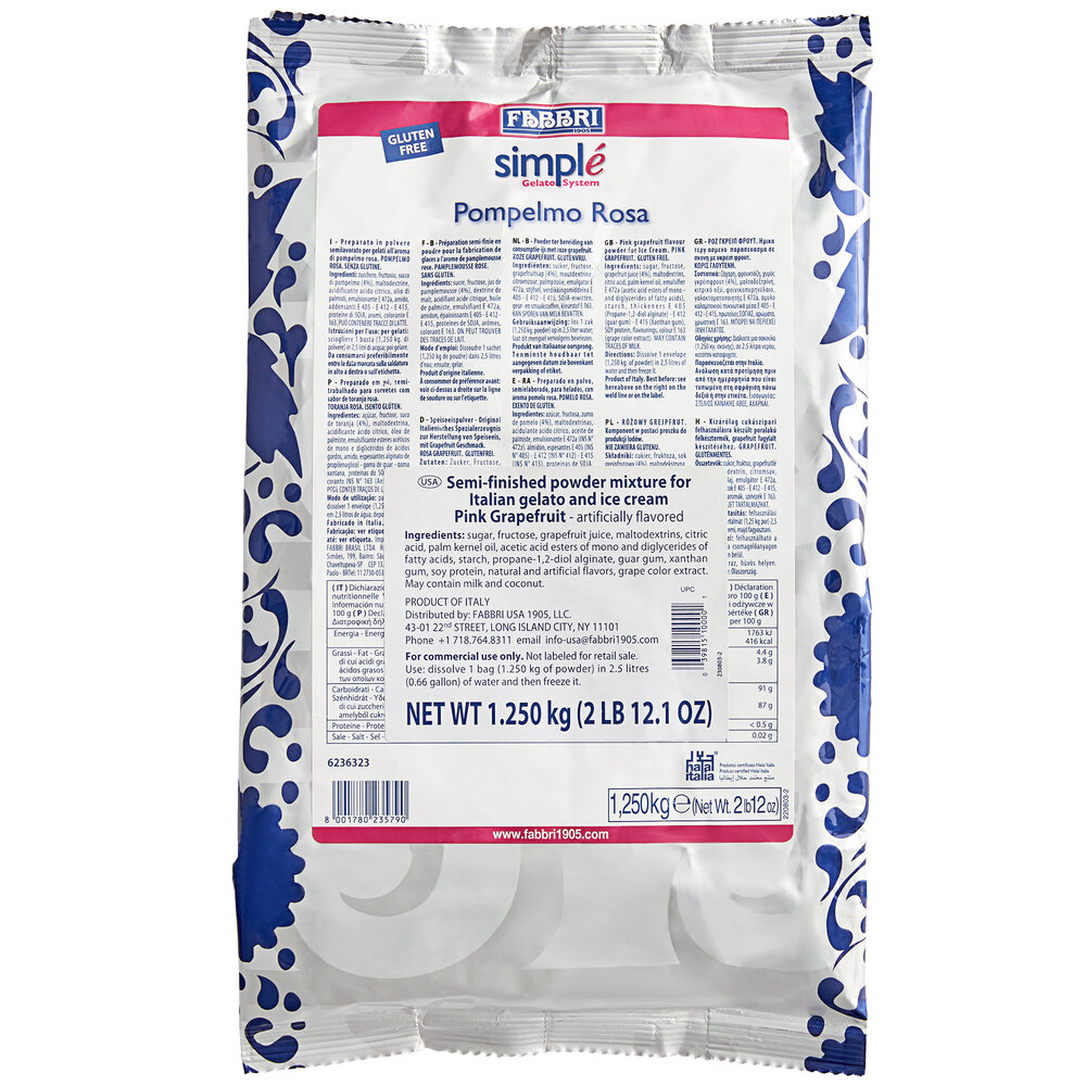 Fabbri 1.25 kg Pink Grapefruit Simple One-Step Soft Serve / Frozen ...
