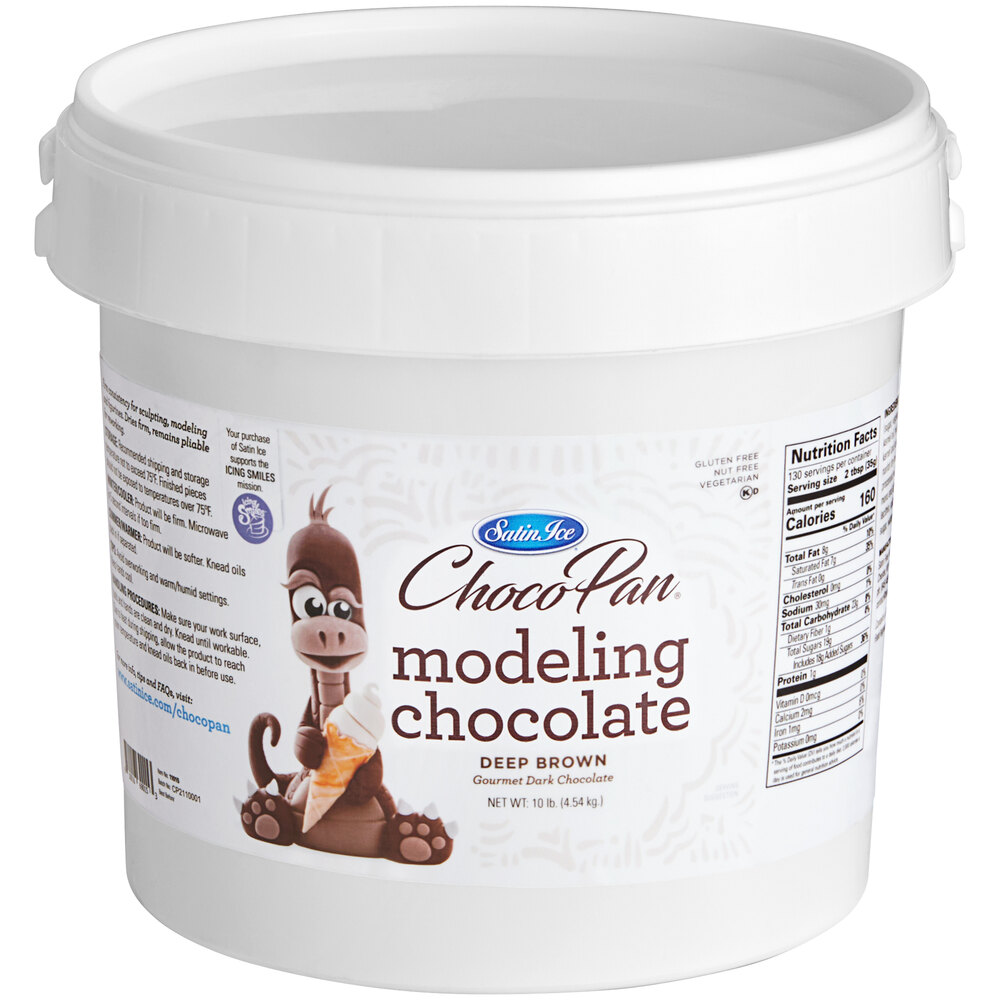 Satin Ice ChocoPan 10 lb. Deep Brown Modeling Chocolate - 4/Case