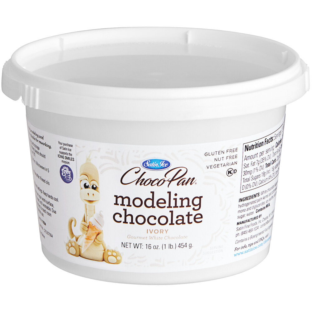 Satin Ice ChocoPan 1 lb. Ivory Modeling Chocolate - 4/Case
