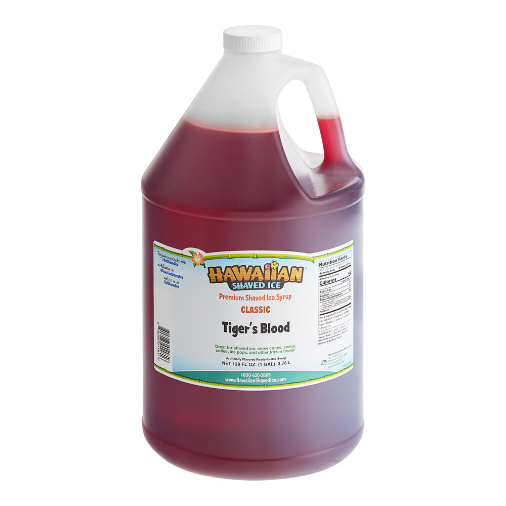 Hawaiian Shaved Ice Tiger's Blood Snow Cone Syrup 1 Gallon - 4/Case
