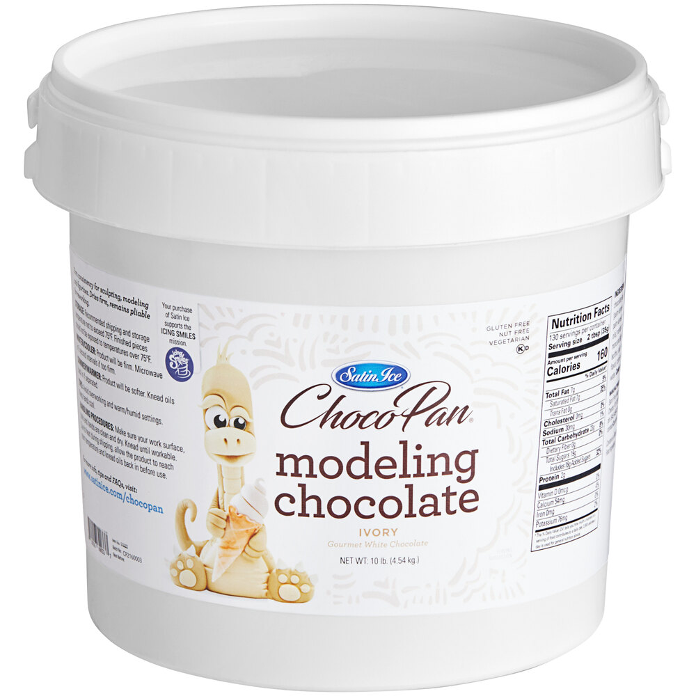 Satin Ice ChocoPan 10 lb. Ivory Modeling Chocolate - 4/Case
