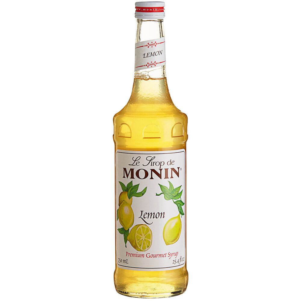 Monin Premium Lemon Flavoring / Fruit Syrup 750 mL - 12/Case