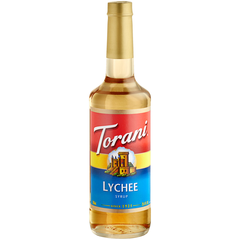 Torani Lychee Flavoring Syrup 750 mL Glass Bottle - 12/Case