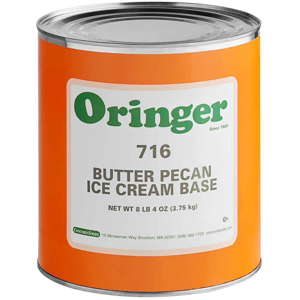 Oringer Butter Pecan Hard Serve Ice Cream Base #10 Can - 6/Case