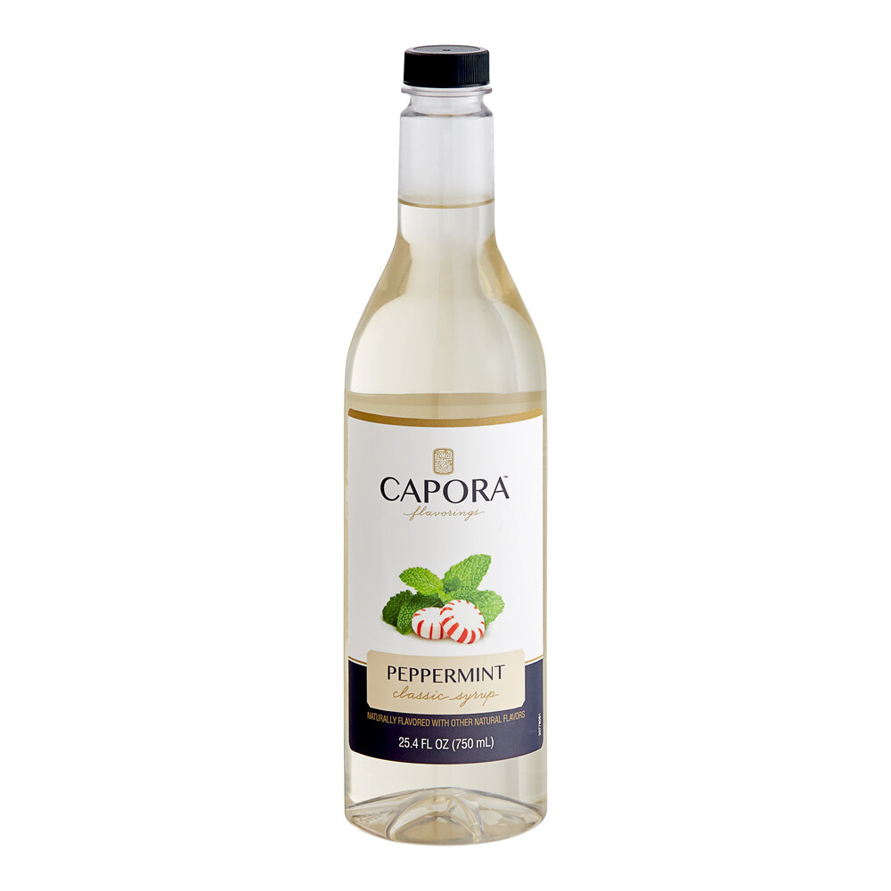 Capora Peppermint Flavoring Syrup 750 mL - 6/Case