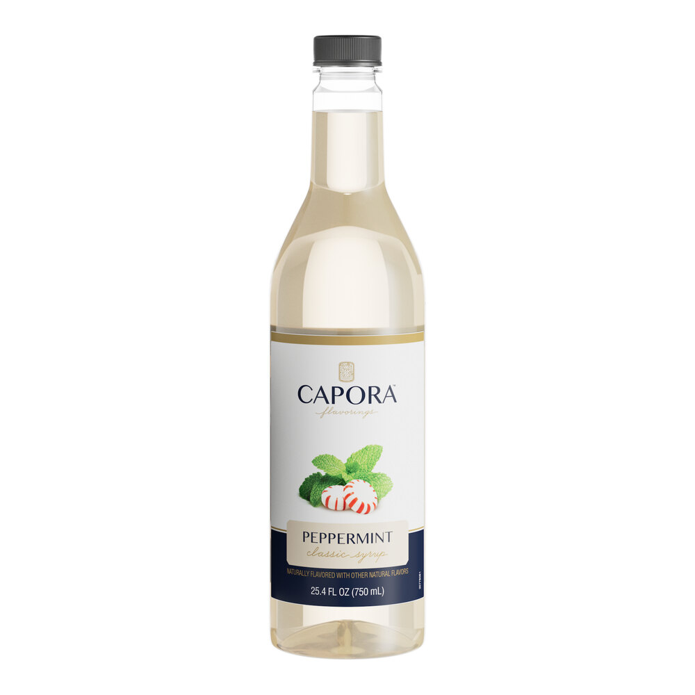 Capora Peppermint Flavoring Syrup 750 mL - 6/Case