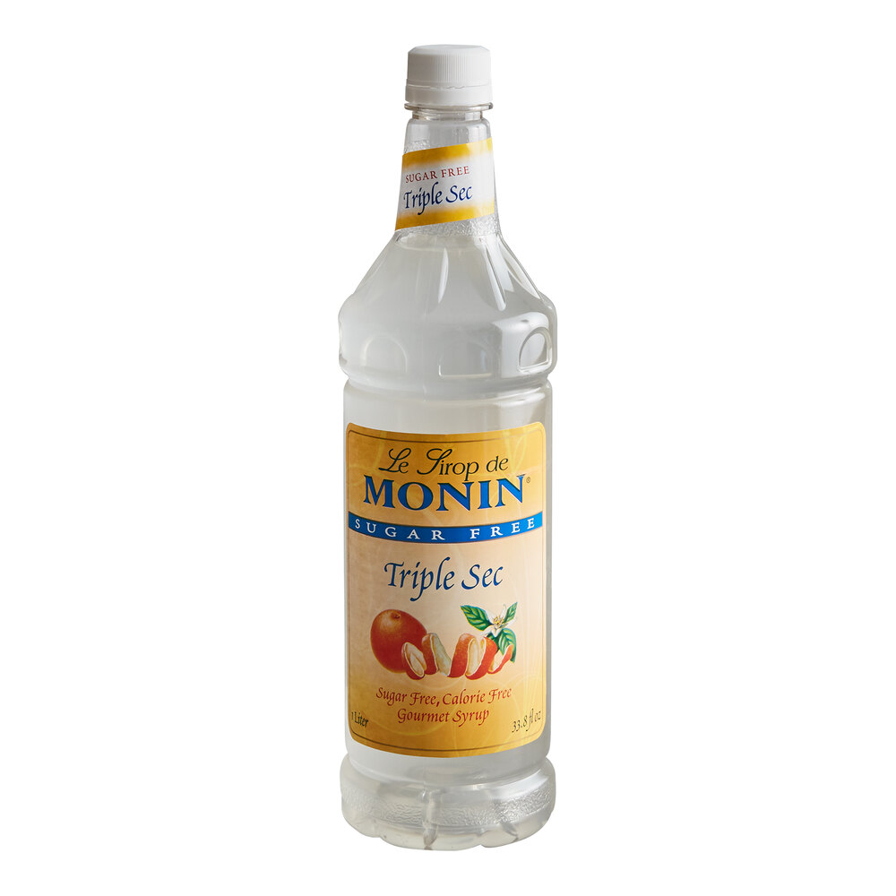 Monin Sugar-Free Triple Sec Flavoring Syrup 1 Liter - 4/Case