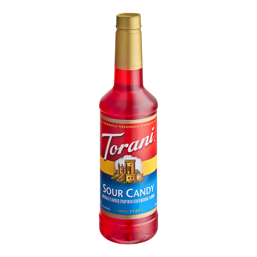 Torani Sour Candy Flavoring Syrup 750 mL Plastic Bottle - 4/Case
