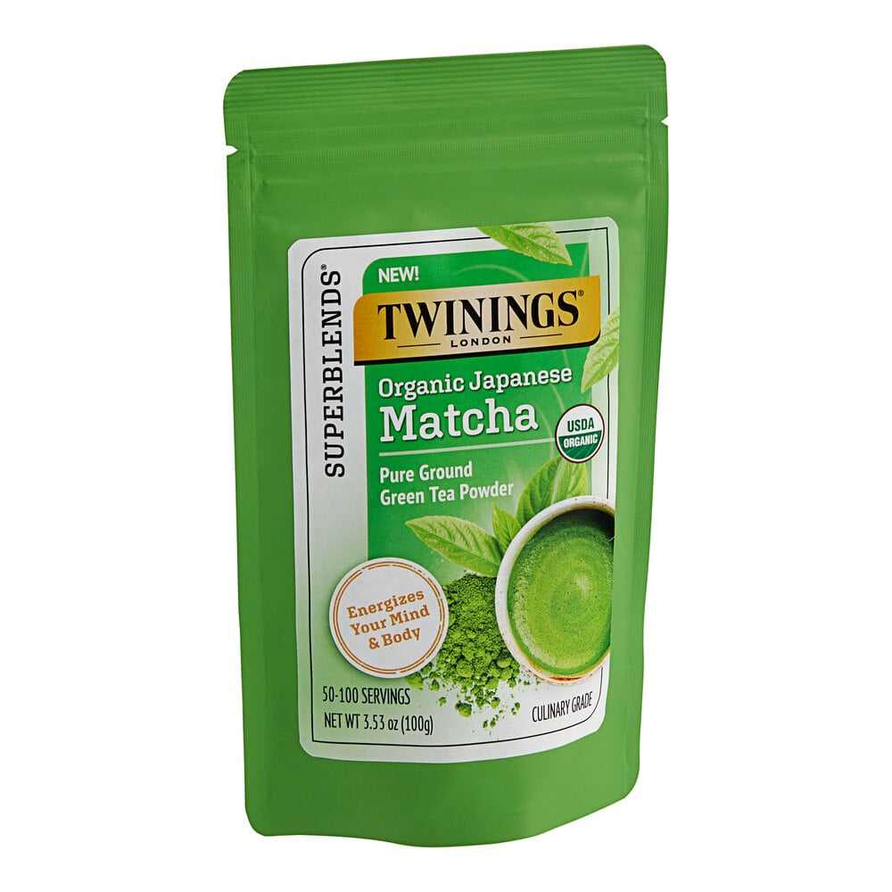 Twinings Organic Matcha Tea Powder 100 Grams (3.5 oz.) - 36/Case
