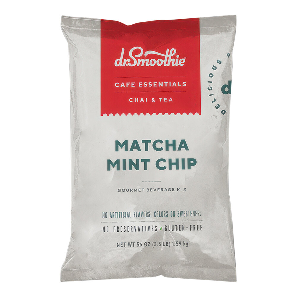 Dr. Smoothie Cafe Essentials Matcha Mint Chip Beverage Mix 3.5 lb. - 5/Case