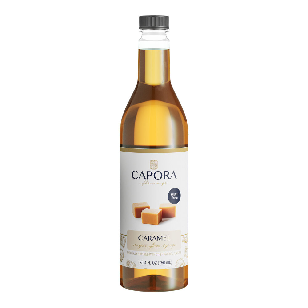 Capora Sugar-Free Caramel Flavoring Syrup 750 mL - 6/Case