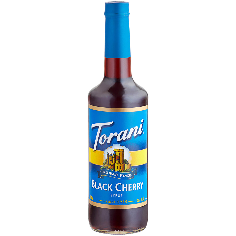 Torani Sugar-Free Black Cherry Flavoring / Fruit Syrup 750 mL Glass ...