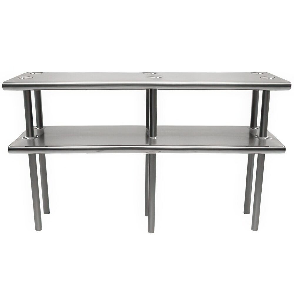 Advance Tabco CDS-18-132 Stainless Steel Double Deck Overshelf - 132" x ...