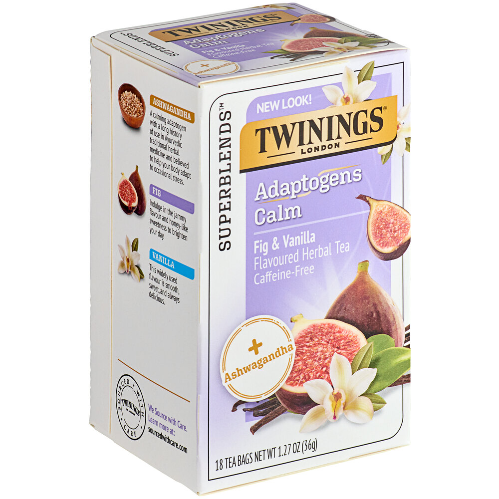 Twinings Calm Adaptogens, Fig & Vanilla Herbal Tea Bags - 108/Case