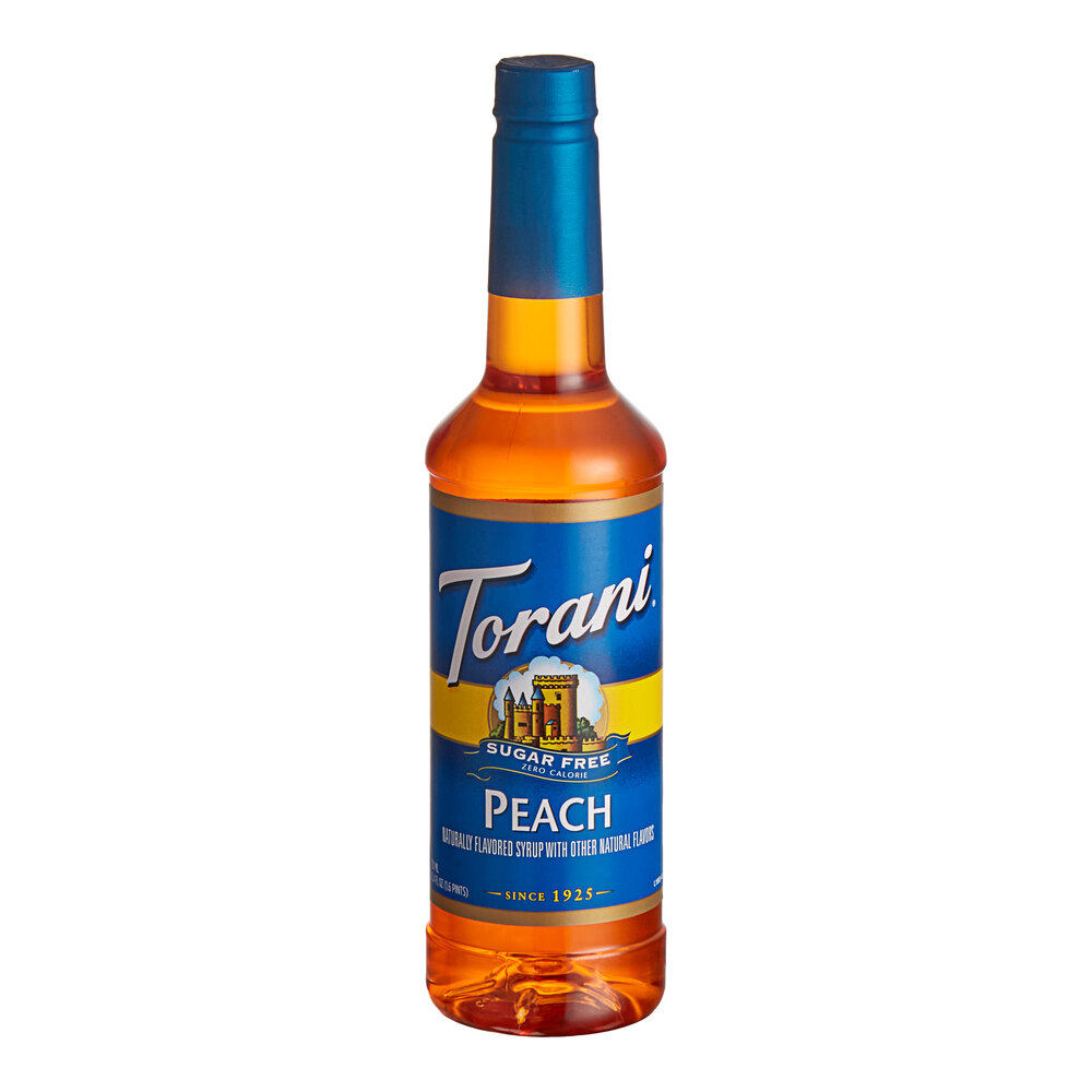 Torani Sugar-Free Peach Flavoring / Fruit Syrup 750 mL Plastic Bottle ...
