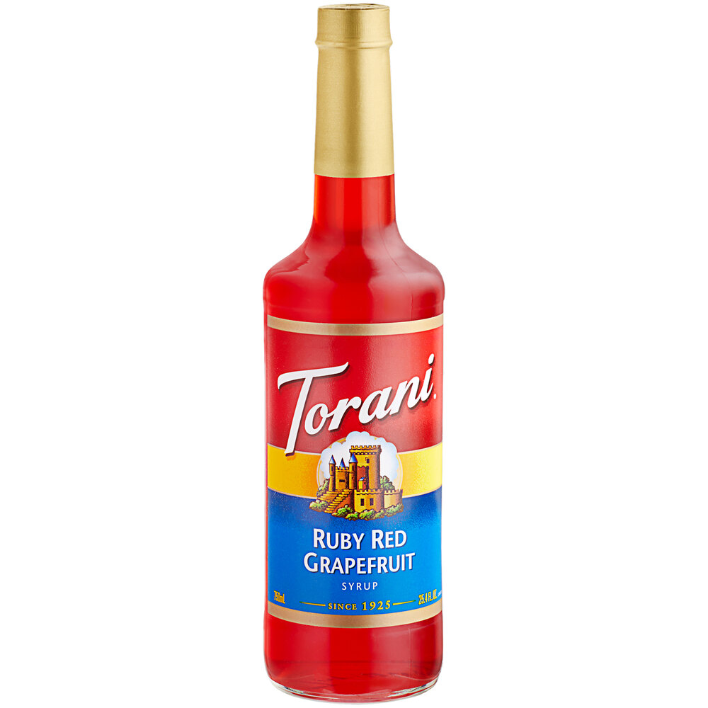 Torani Grapefruit Flavoring / Fruit Syrup 750 mL Glass Bottle - 12/Case