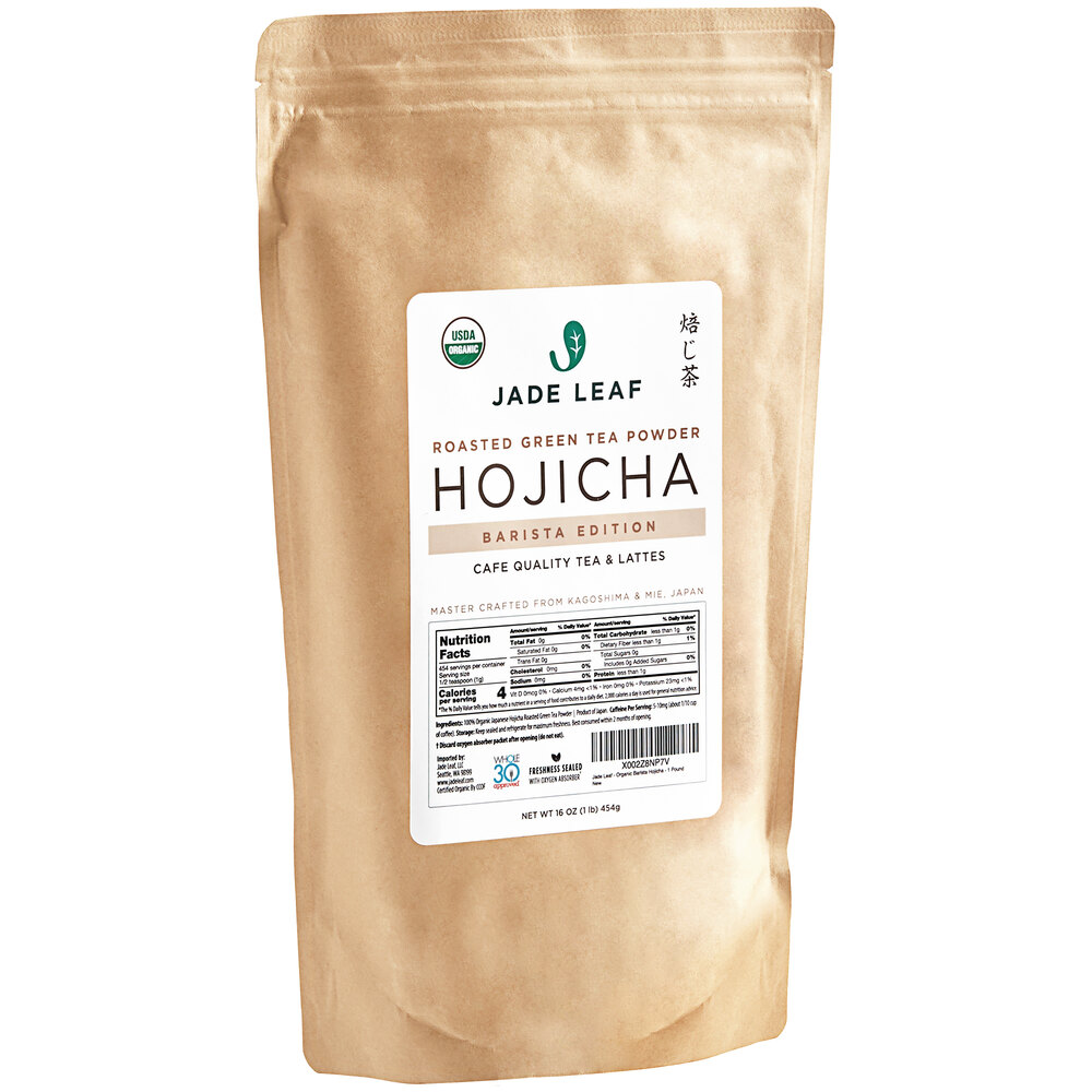 Jade Leaf Organic Hojicha Barista Edition Roasted Green Tea Powder 1 lb ...