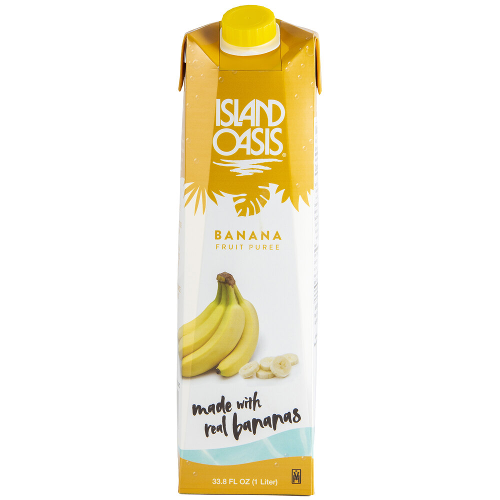 Island Oasis 1 Liter Banana Puree Beverage Mix - 12/Case