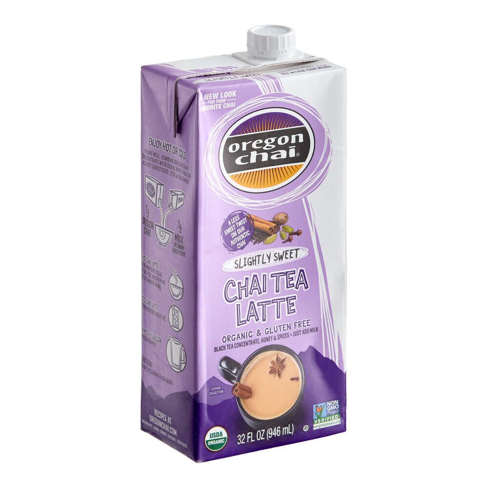 Oregon Chai Organic Slightly Sweet Chai Tea Latte 1:1 Concentrate 32 fl ...