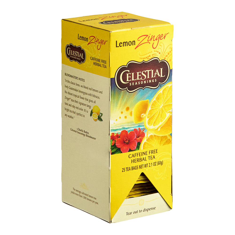 Celestial Seasonings Lemon Zinger Herbal Tea Bags - 150/Case