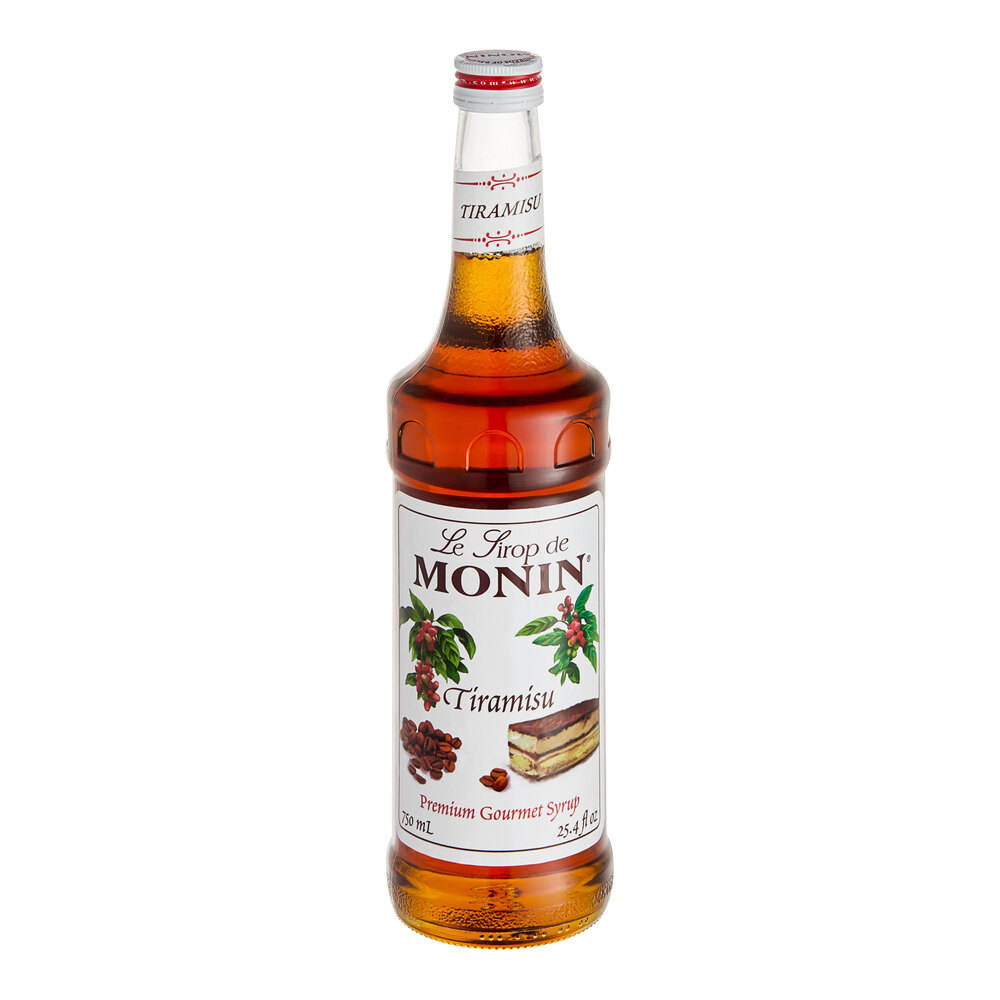 Monin Premium Tiramisu Flavoring Syrup 750 mL - 12/Case