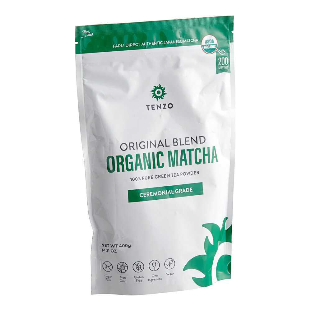 Tenzo Organic Ceremonial Matcha Green Tea Powder 400g (14.1 oz.) - 24/Case