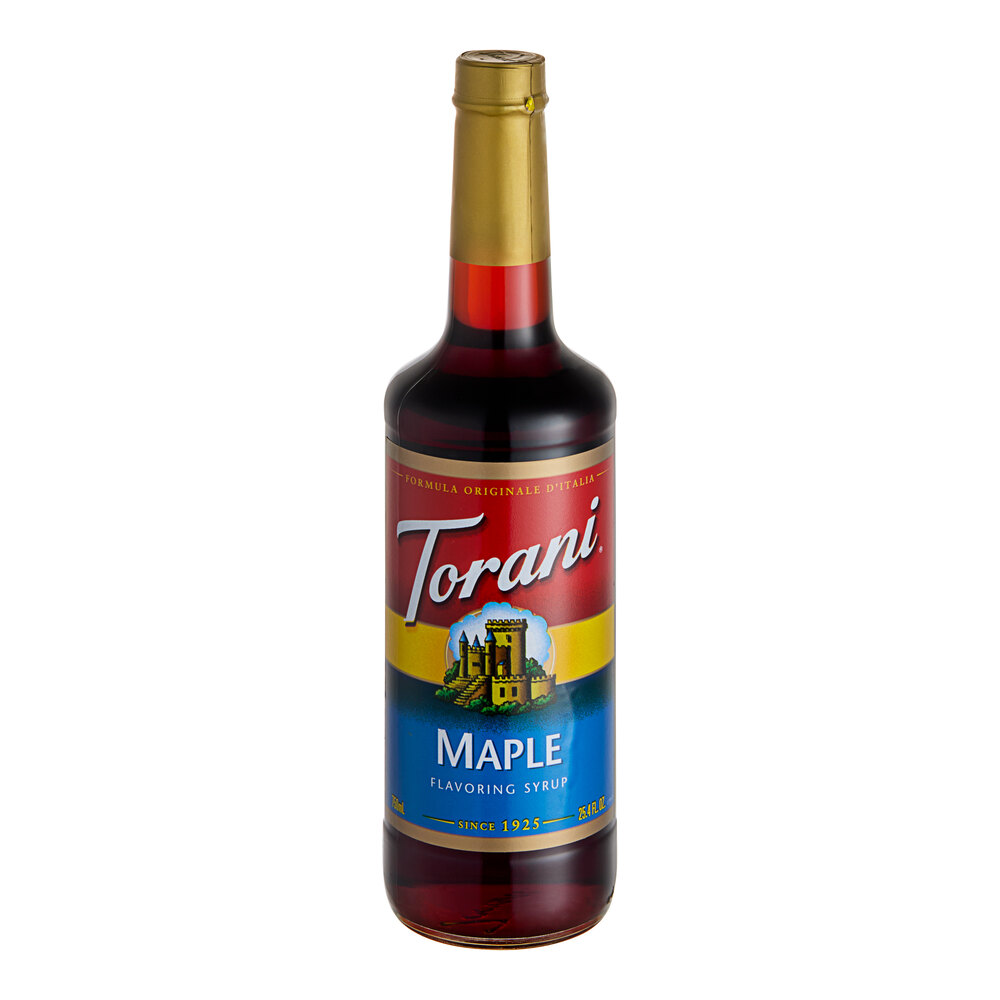 Torani Maple Flavoring Syrup 750 mL Glass Bottle - 12/Case