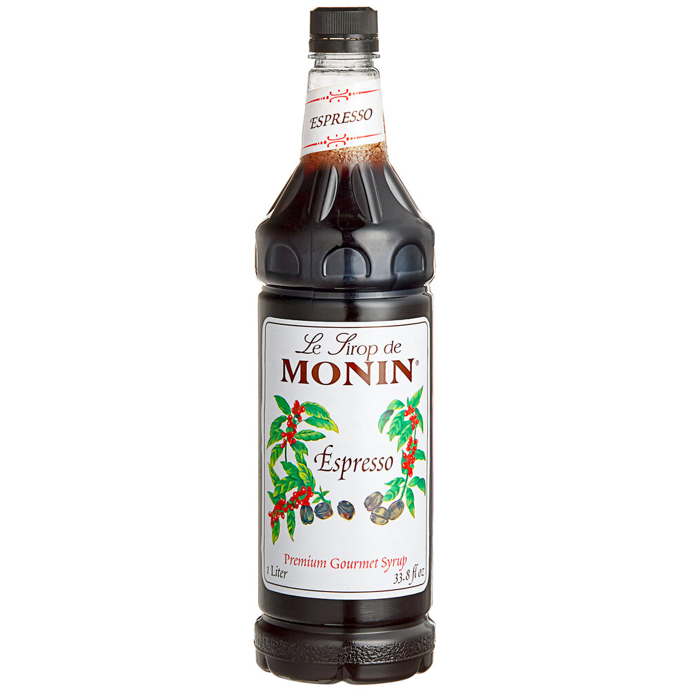 Monin Premium Espresso Flavoring Syrup 1 Liter - 4/Case