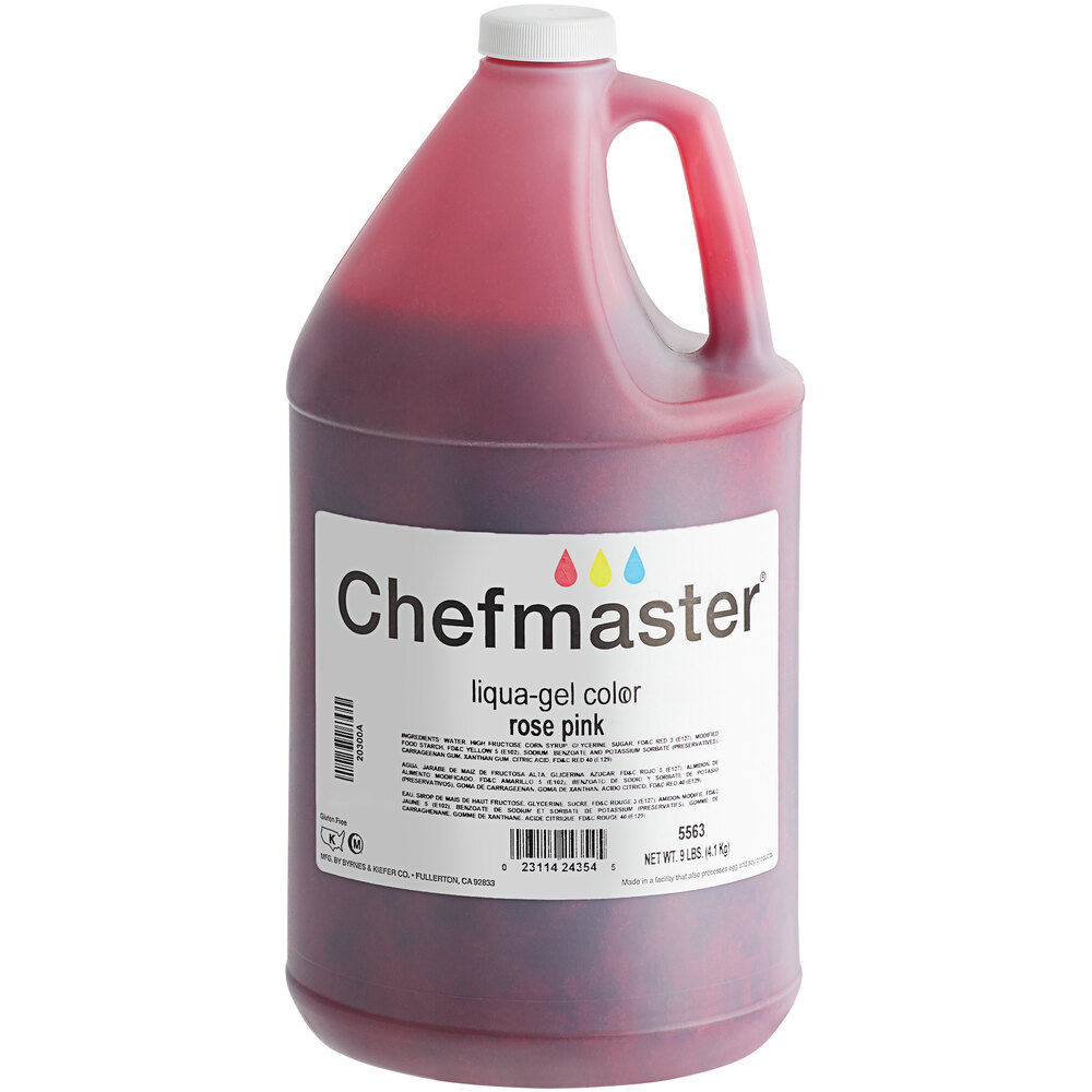 Chefmaster 1 Gallon Rose Pink Liqua-Gel Food Coloring - 4/Case