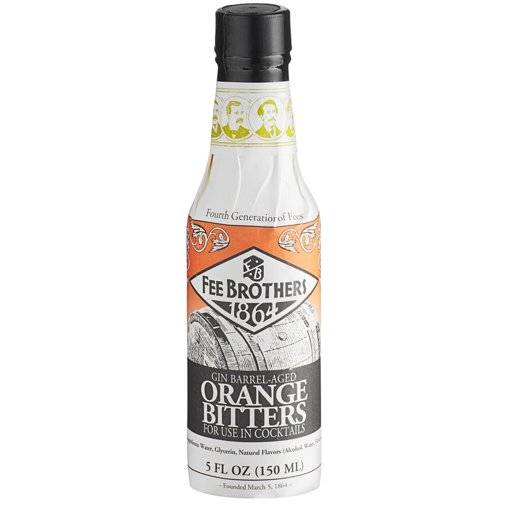 Fee Brothers 5 fl. oz. Gin Barrel Aged Orange Bitters - 12/Case