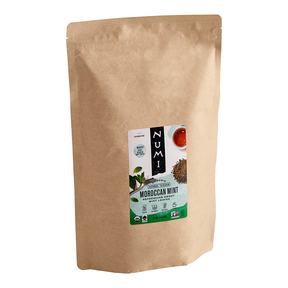 Numi Organic 1 lb. Moroccan Mint Loose Leaf Herbal Tea - 6/Case