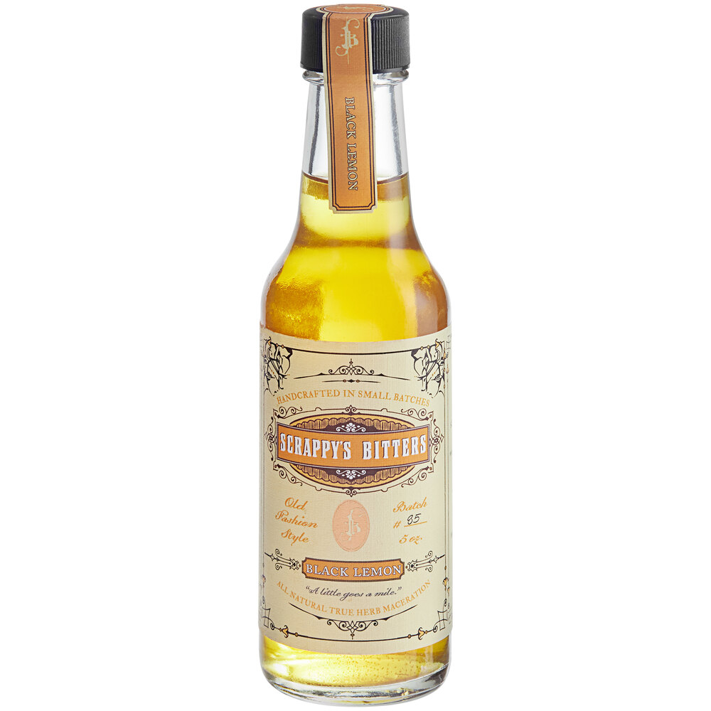 Scrappy's Bitters Black Lemon Bitters 5 fl. oz. - 12/Case
