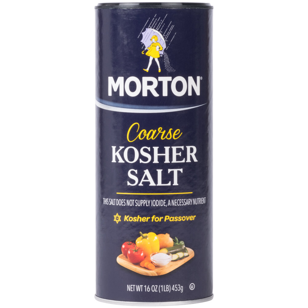 Morton 16 oz. Coarse Kosher Salt - 12/Case