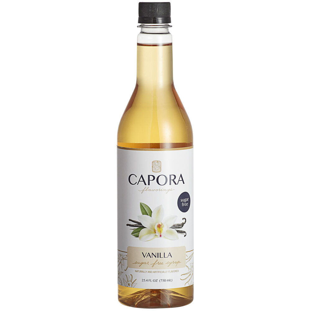 Capora Sugar Free Vanilla Flavoring Syrup 750 mL - 6/Case