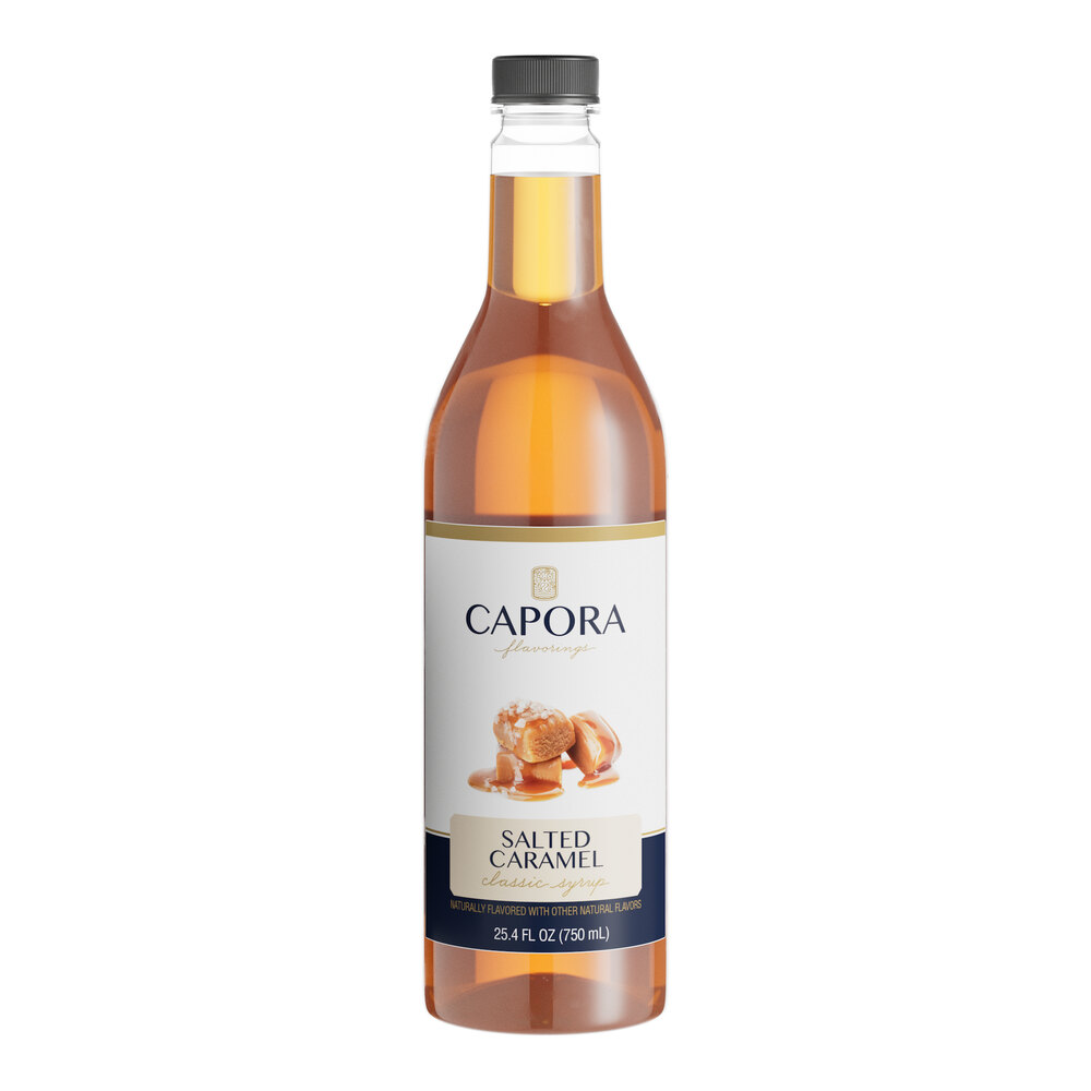 Capora Salted Caramel Flavoring Syrup 750 mL - 6/Case