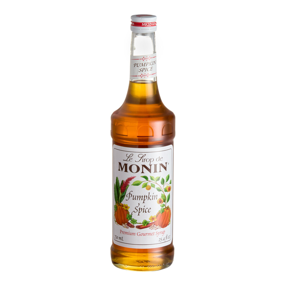 Monin Premium Pumpkin Spice Flavoring Syrup 750 mL - 12/Case